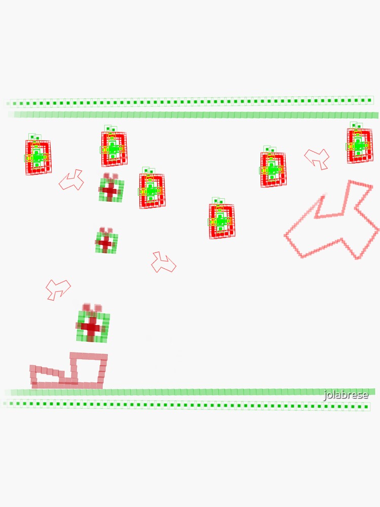 "8-Bit Present Drop Video Game - Christmas" Sticker for Sale by ...