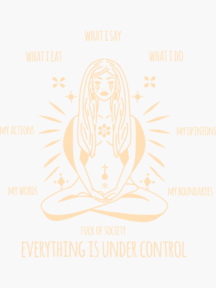 "Everything is under control, woman aesthetic words" Sticker for Sale ...