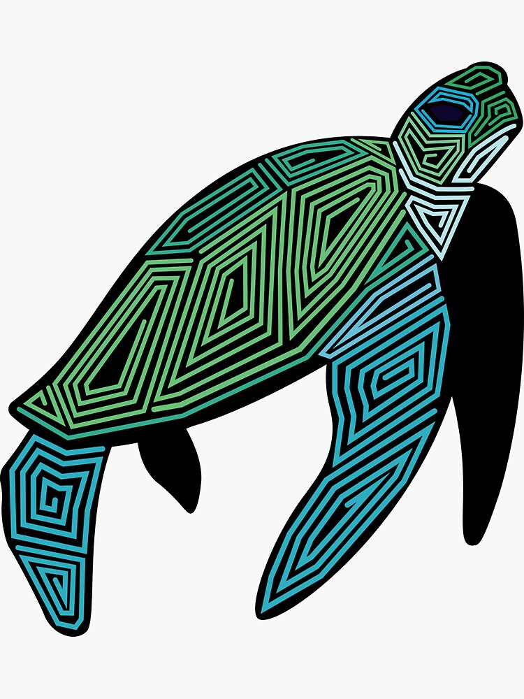 "Tribal Sea Turtle Spirit Animal" Sticker for Sale by THROUGH-LIFE ...