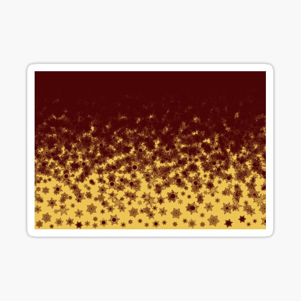 "Blizzard - Maroon snowflakes on a golden background" Sticker for Sale ...