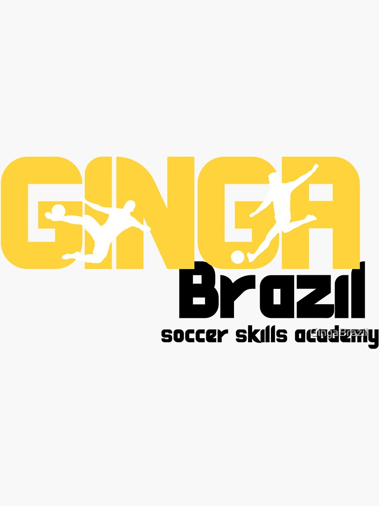 "Ginga yellow letter / 2 soccer players" Sticker for Sale by ...