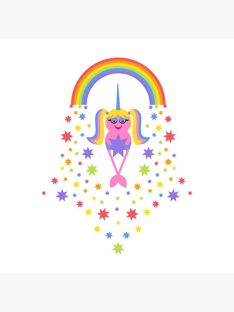 "Narwhal girl in magical stardust" Sticker for Sale by Vektoria | Redbubble