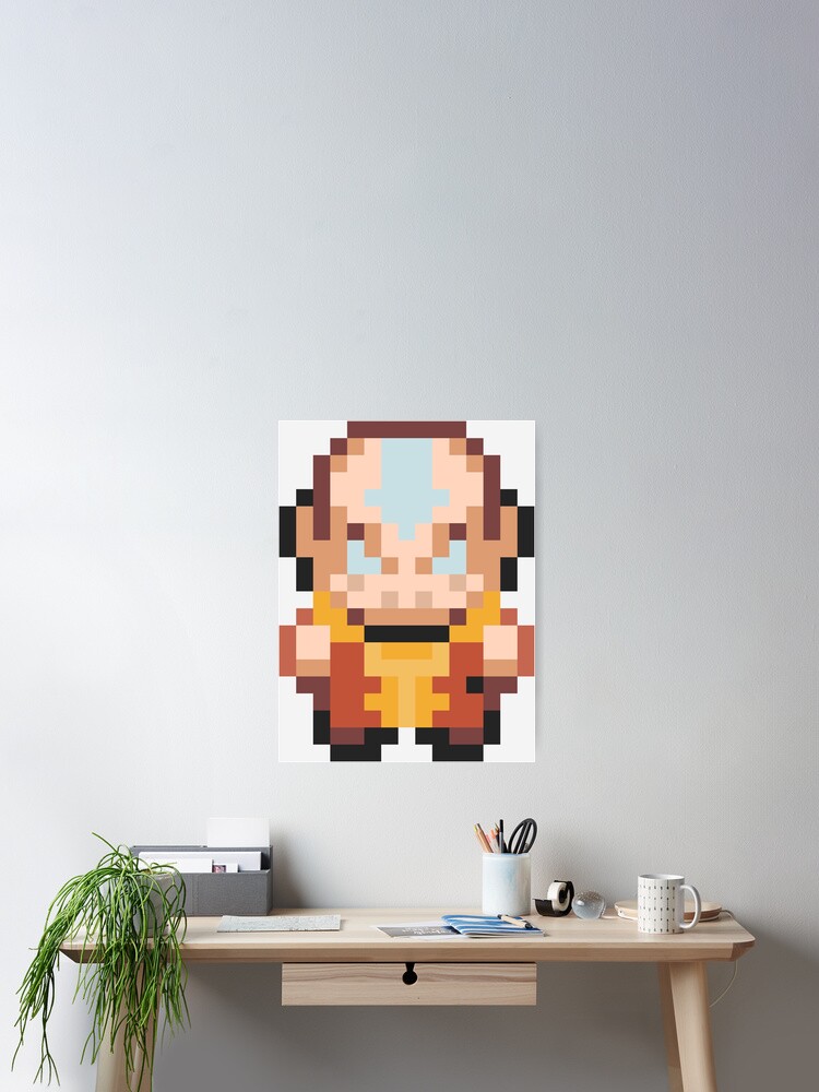 "Pixel Art Aang Avatar State - Avatar The Last Airbender" Poster for ...