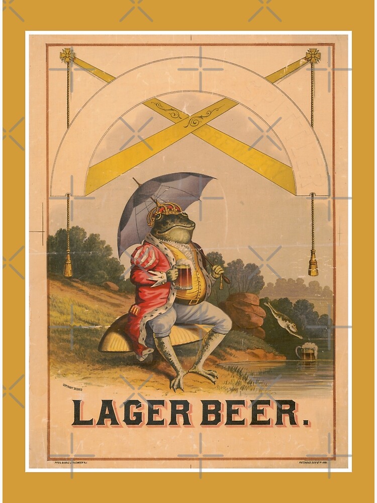 "Frog with Beer, Lager Beer Poster Ad, circa 1880" Poster for Sale by ...