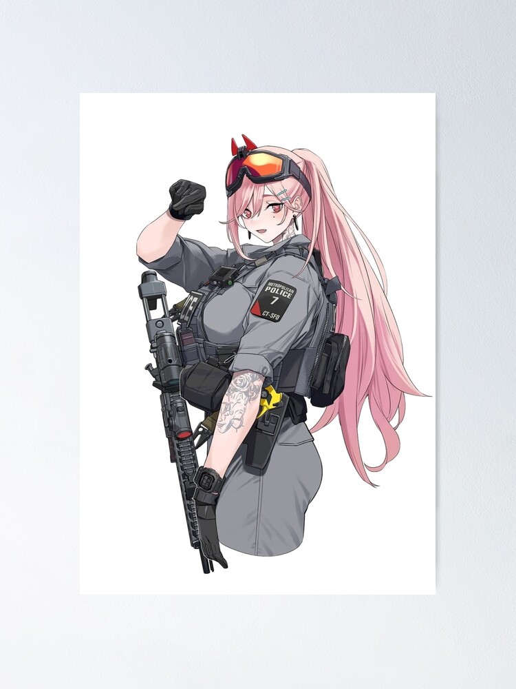 "Police Anime Girl" Poster for Sale by kittiescuties | Redbubble