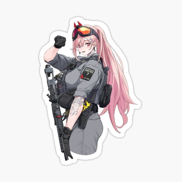 "Police Anime Girl" Sticker for Sale by kittiescuties | Redbubble