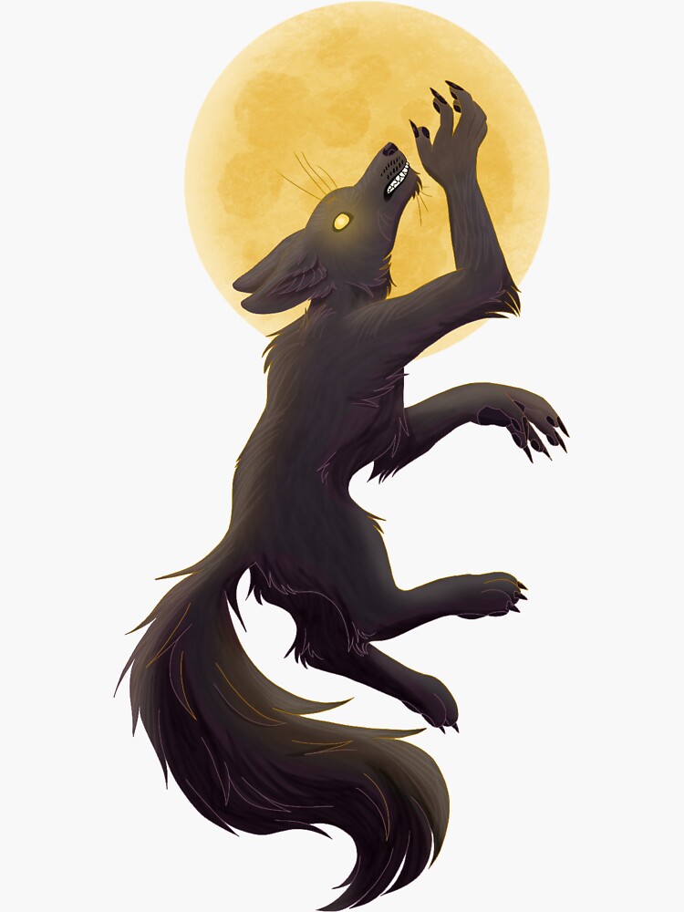"Werewolf Moon (no background)" Sticker for Sale by lqmaple | Redbubble