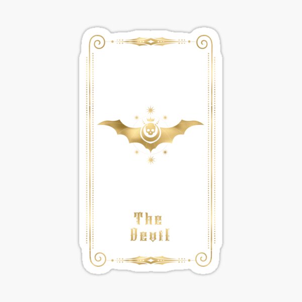 "The Devil Card - Black and Gold" Sticker for Sale by EdenThorne ...