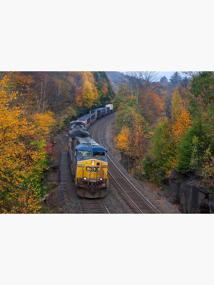 "CSX Train in the Fall" Sticker for Sale by Railroad-Prints | Redbubble
