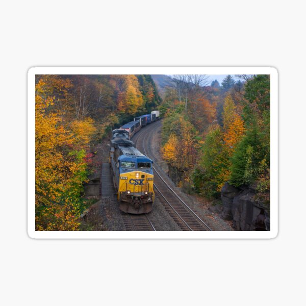 "CSX Train in the Fall" Sticker for Sale by Railroad-Prints | Redbubble