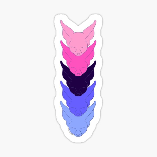 "Omnisexual Stacked Fennecs" Sticker for Sale by MiamurrArt | Redbubble