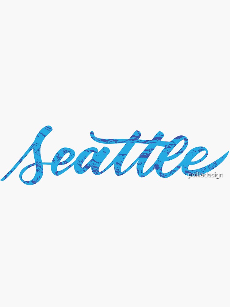 "Seattle Script" Sticker for Sale by polliadesign | Redbubble