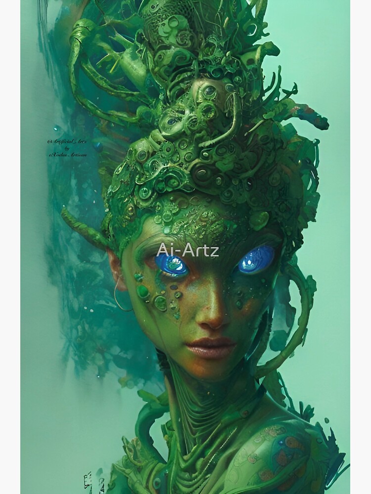 "Aqua Alien" Sticker for Sale by Ai-Artz | Redbubble