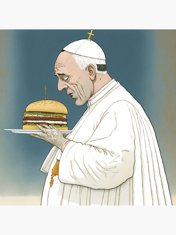 "The Pope Eating A Cheeseburger " Sticker for Sale by Itis-Whatitis ...