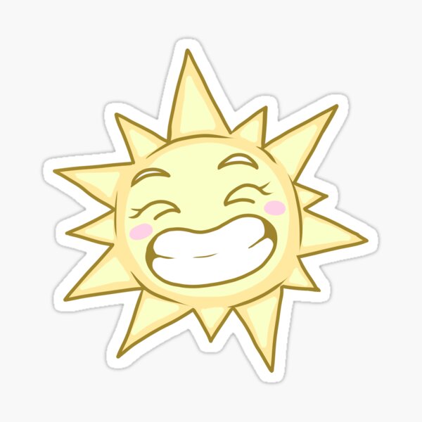 "Cute Smiling Sun Face Element Design" Sticker for Sale by Jellibeany ...