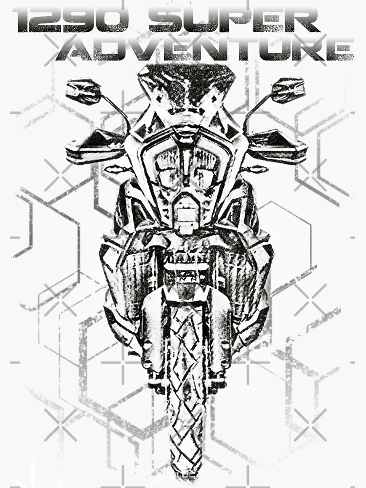 "1290 Super Adventure S" Sticker for Sale by Evomotoarte | Redbubble