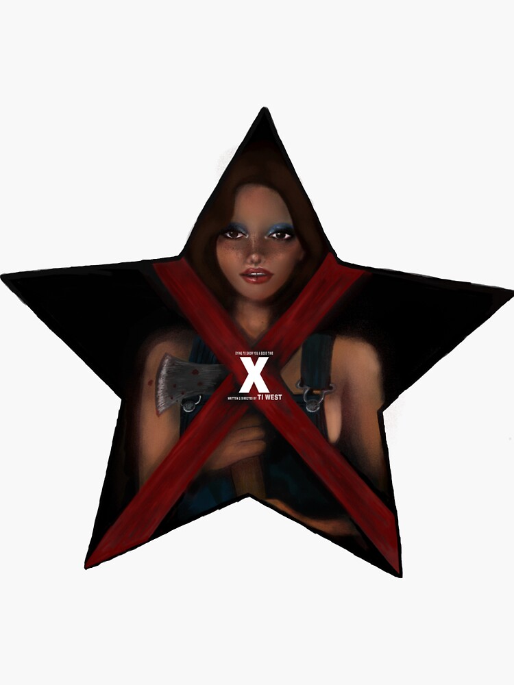 X” the movie inspired star" Sticker for Sale by EmmaGSheehan | Redbubble