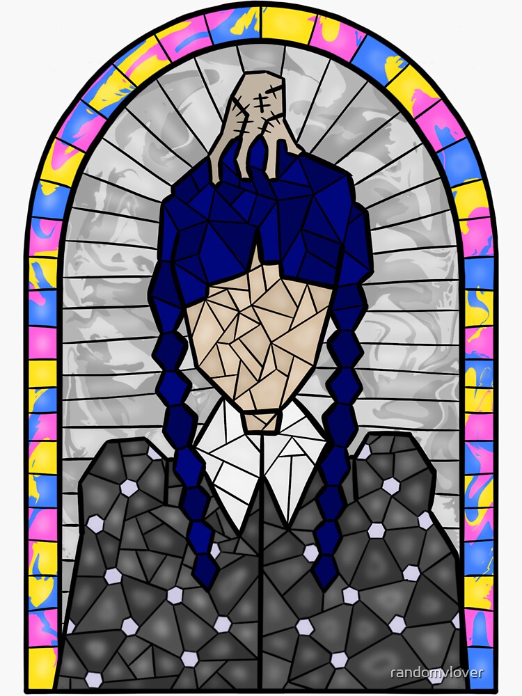 "Wednesday Stained Glass Window Marble" Sticker for Sale by ...