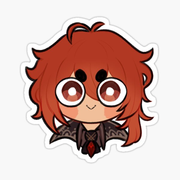 "Diluc Genshin Chibi " Sticker for Sale by isnotanoctopus | Redbubble