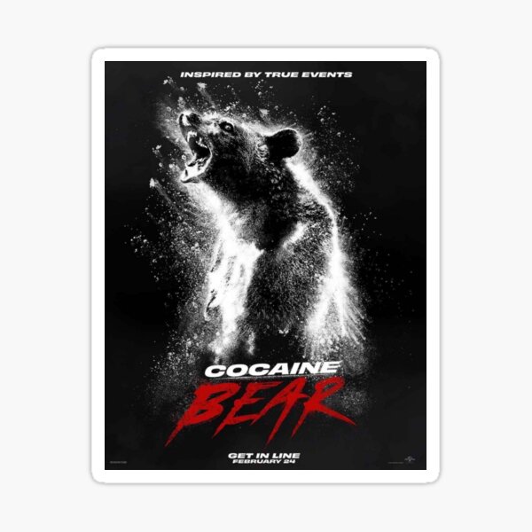 "Cocaine Bear " Sticker for Sale by SATOXX | Redbubble