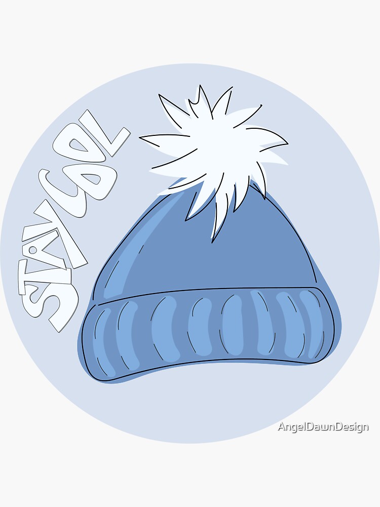 "Whimsical cartoon toque with Stay Cool illustrated text " Sticker for ...