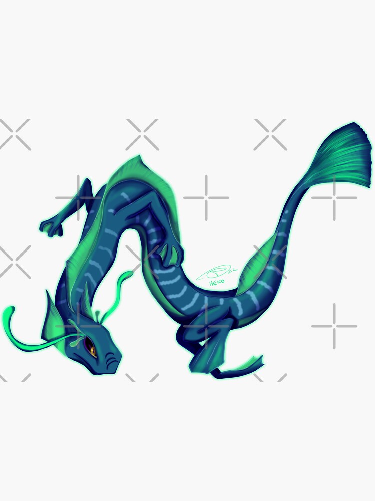 ""Abyssal Dragon" (2022) by Heko" Sticker for Sale by TeamTixHeko ...