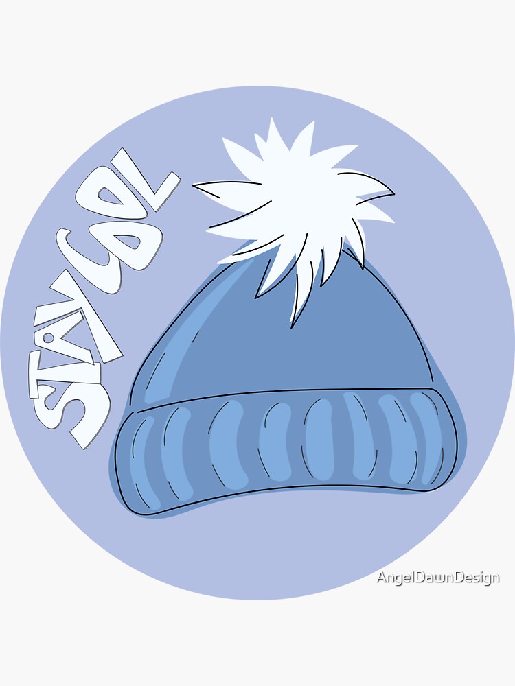 "Whimsical cartoon toque with Stay Cool illustrated text " Sticker for ...