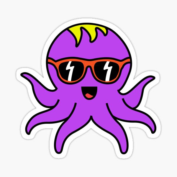 "Octopia-art with sunglasses drawing" Sticker for Sale by Blondiabshop ...