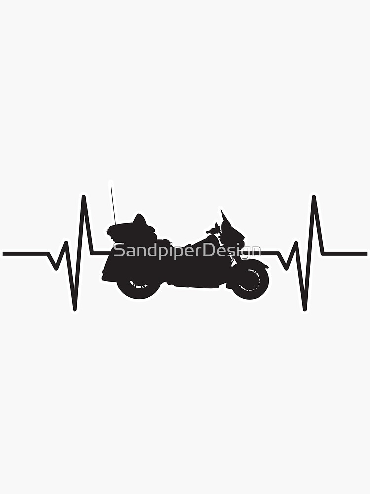 "Heartbeat / Pulse - Harley-Davidson Trike Motorcycle " Sticker by ...