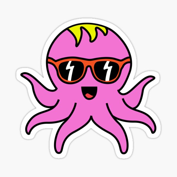 "Octopia-art with sunglasses drawing" Sticker for Sale by Blondiabshop ...