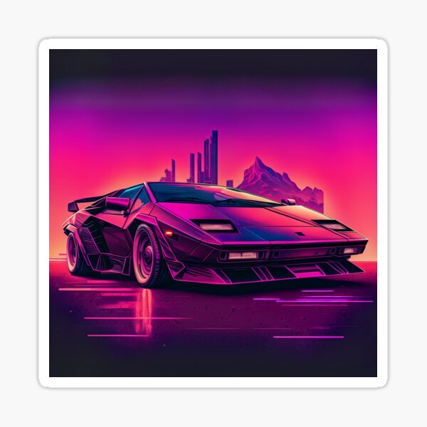 "Sport Car Synthwave" Sticker for Sale by TortoPlus | Redbubble