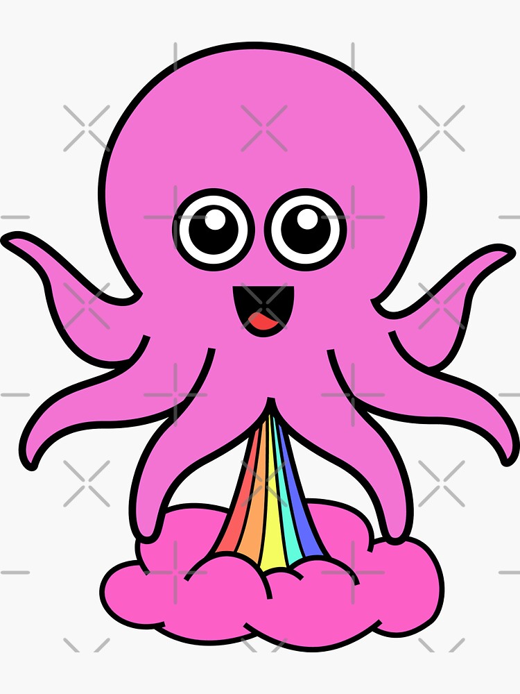 "Octopia-art octopoop drawing" Sticker for Sale by Blondiabshop | Redbubble