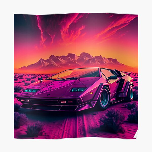 "Sport Car Synthwave" Poster for Sale by TortoPlus | Redbubble