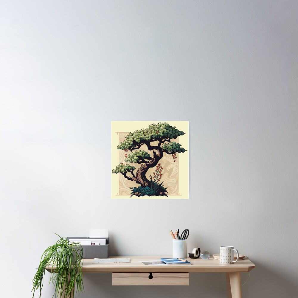 "Japanese Bonsai Tree Modern" Poster for Sale by Bondoboxy | Redbubble