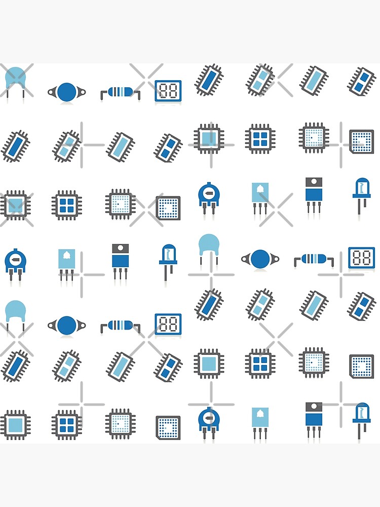 "Electronic pieces programming transistor capacitor resistor" Poster ...