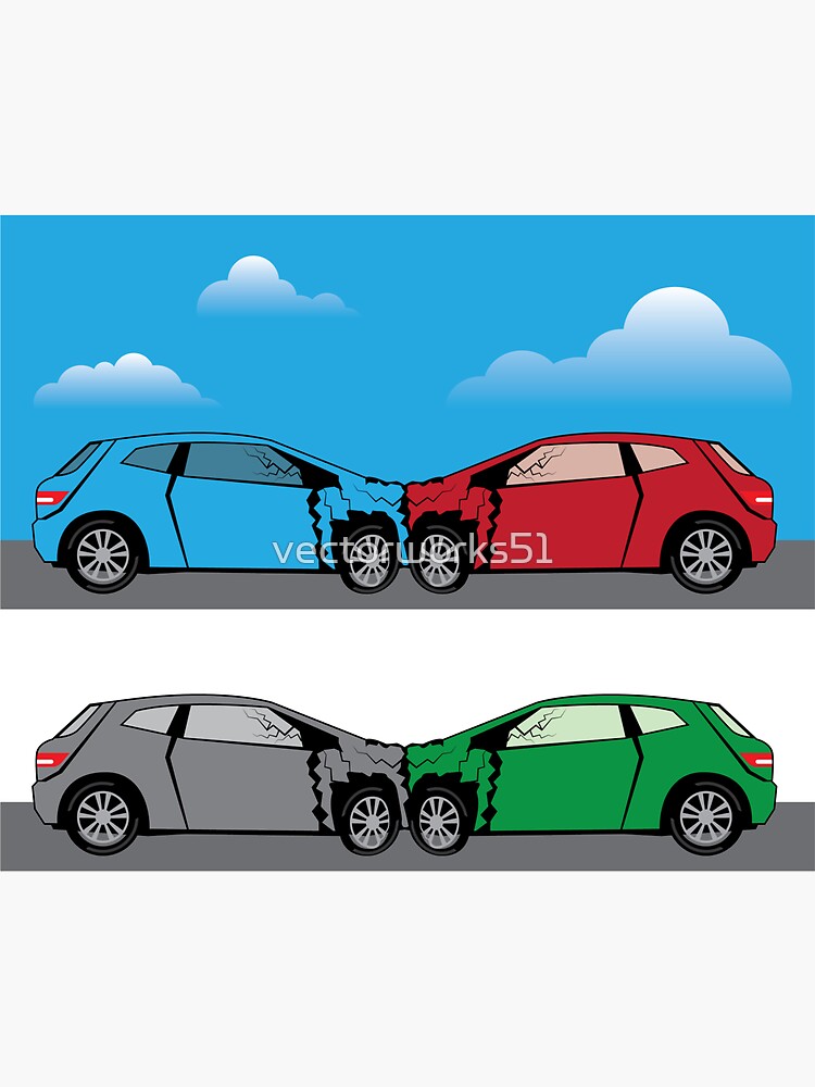 "Car accident" Sticker for Sale by vectorworks51 | Redbubble