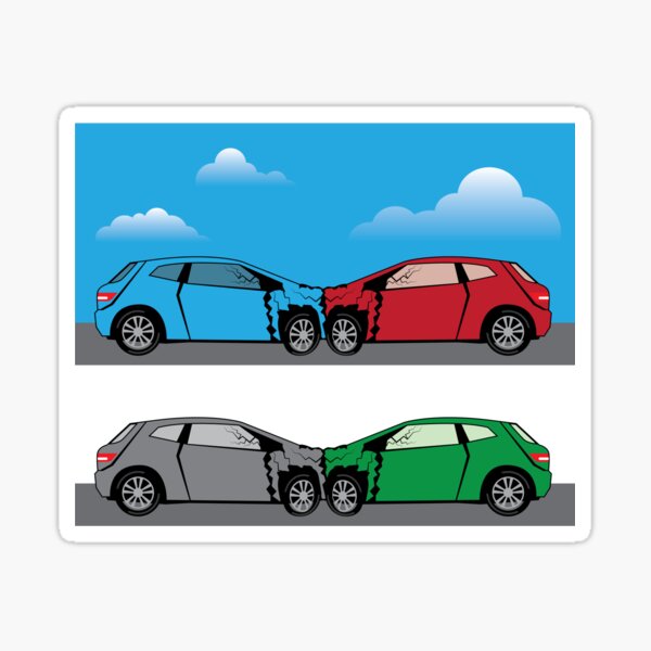"Car accident" Sticker for Sale by vectorworks51 | Redbubble