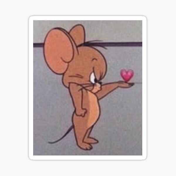 "Jerry grumpy heart emoji" Sticker for Sale by birbdoesart | Redbubble