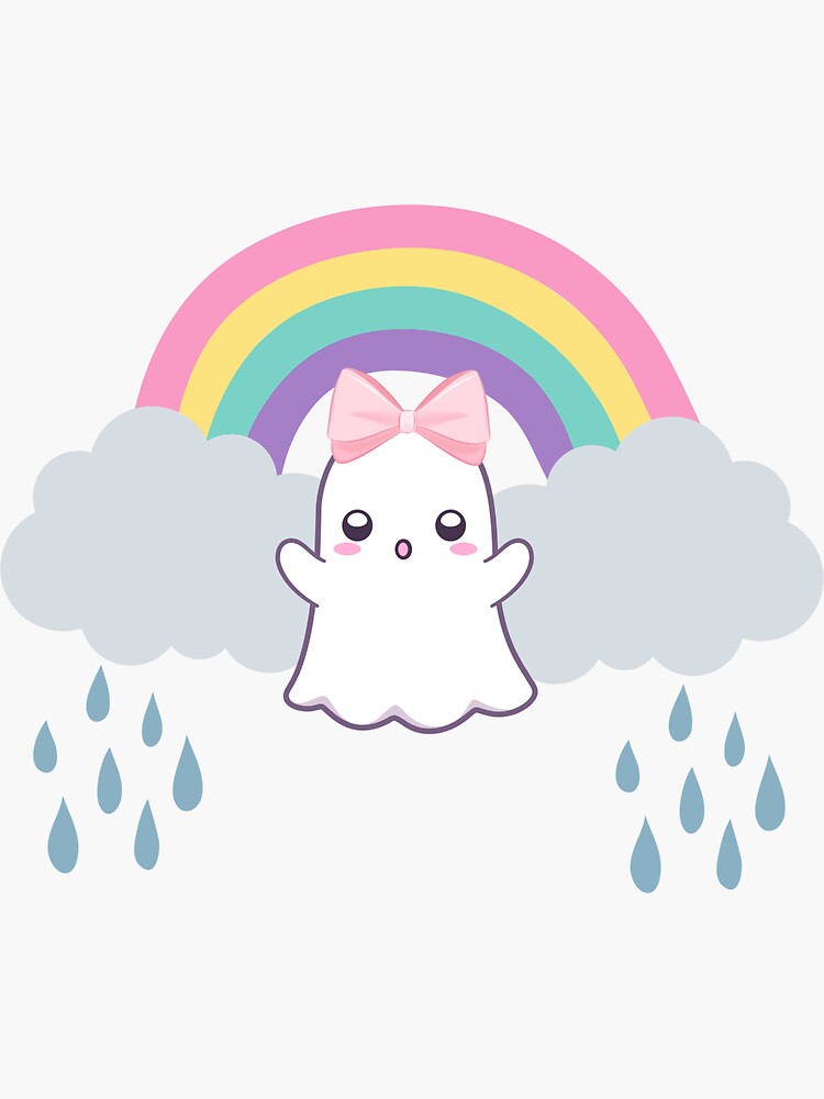 "Rainbow Ghost Bow" Sticker for Sale by bernya020 | Redbubble