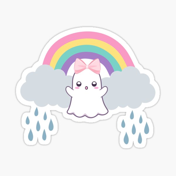 "Rainbow Ghost Bow" Sticker for Sale by bernya020 | Redbubble