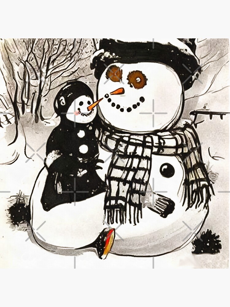 "Mr. and Mrs.Frosty" Sticker for Sale by ONE-ART | Redbubble