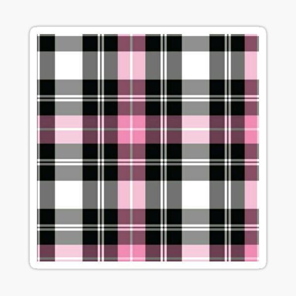 "Pink and black plaid " Sticker for Sale by BOSTONDesigngal | Redbubble