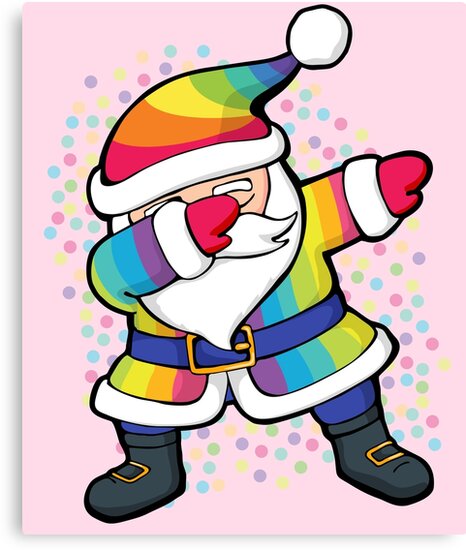 "Rainbow Dabbing Santa" Canvas Print by zeno27 | Redbubble