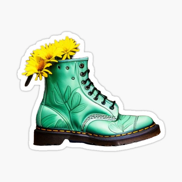 "flowers growing from doc marten boot Sticker" Sticker for Sale by ...