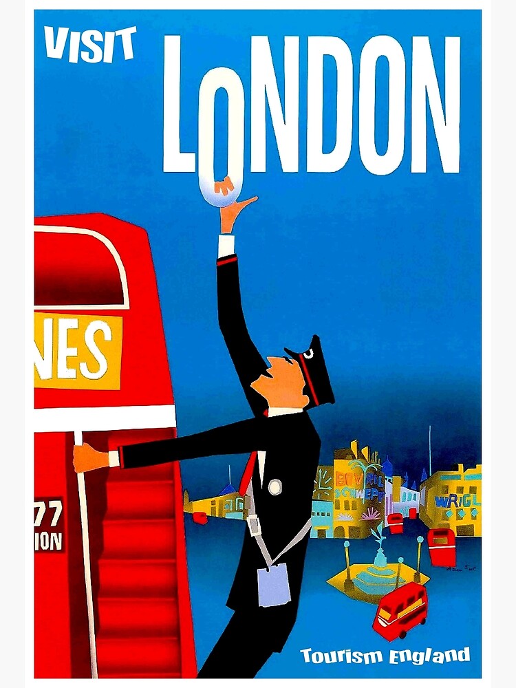""VISIT LONDON" Vintage Travel Advertising Print" Poster for Sale by ...