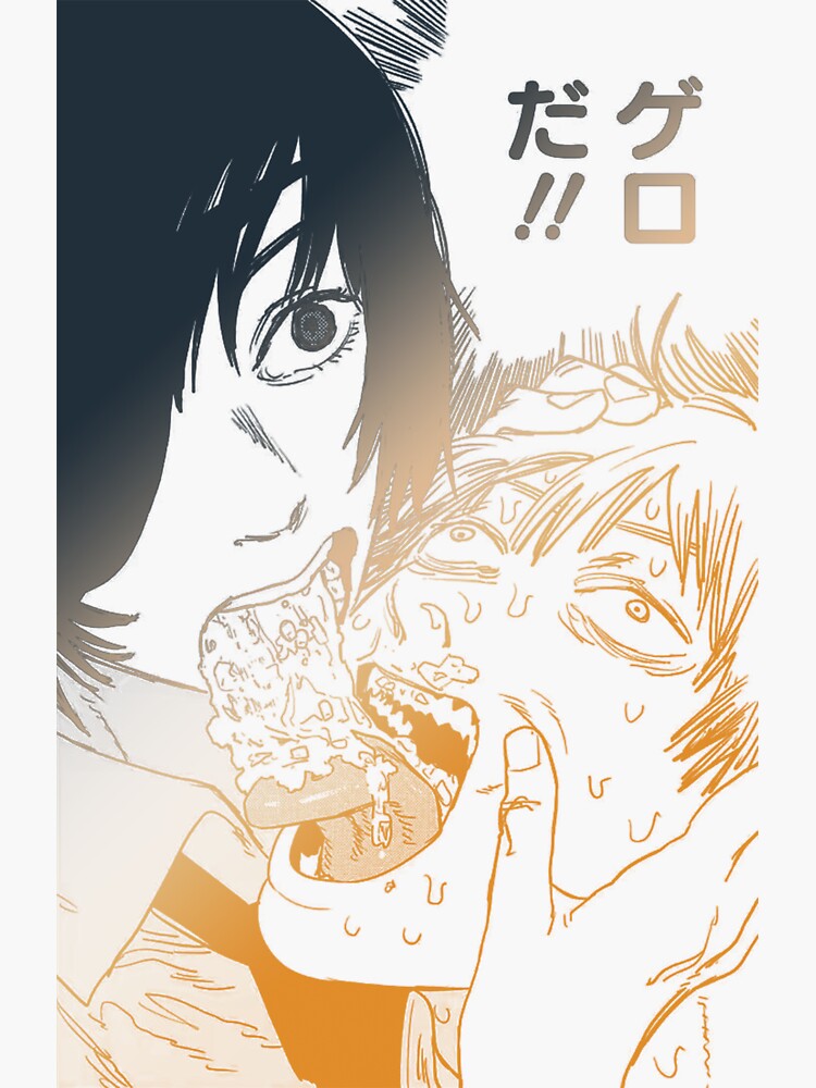 "Himeno vomits - Chainsaw man" Sticker for Sale by vinvalentine | Redbubble