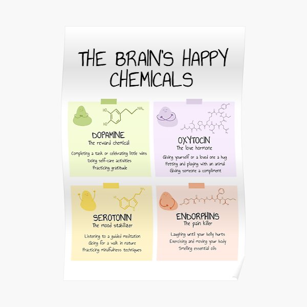"Happy Brain Hormones Happiness Chemicals DIGITAL Therapy Print Office ...