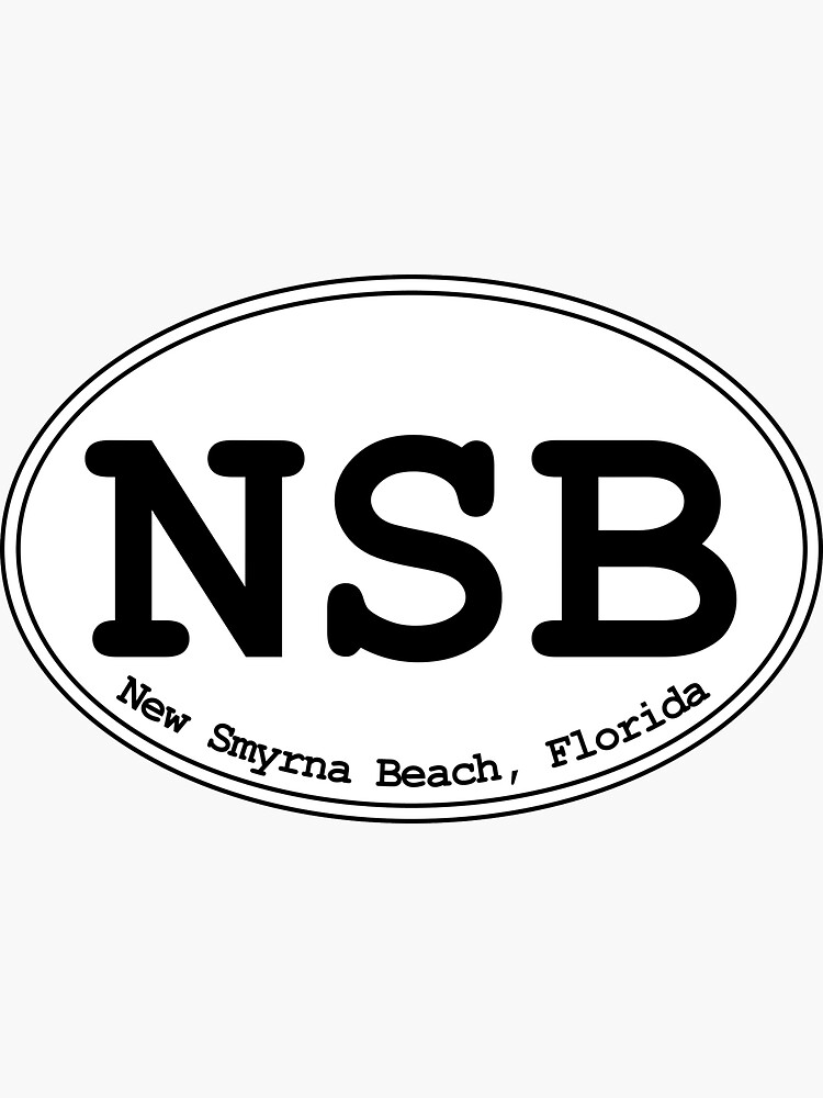 "NSB - New Smyrna Beach Florida Oval Design" Sticker for Sale by dodgemdesigns | Redbubble