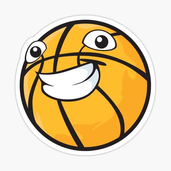 "Happy Smiling Cartoon Basketball Face" Sticker for Sale by promocode ...