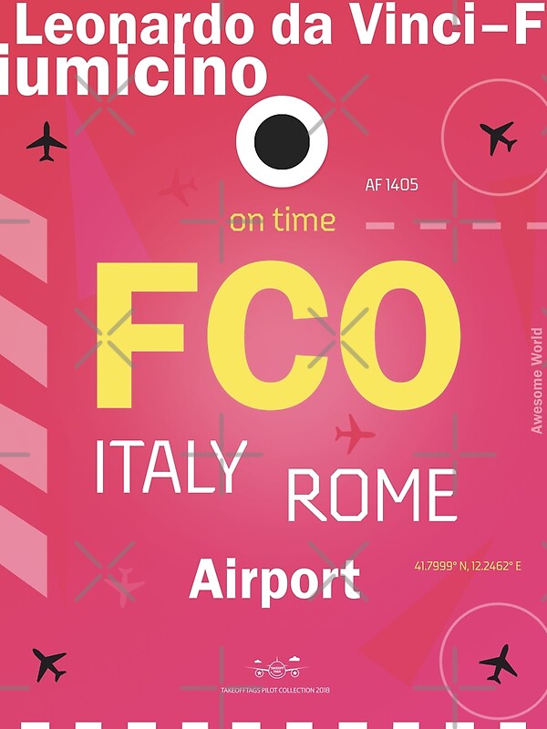 "FCO Rome Italy airport" by airportstickers K. G. | Redbubble